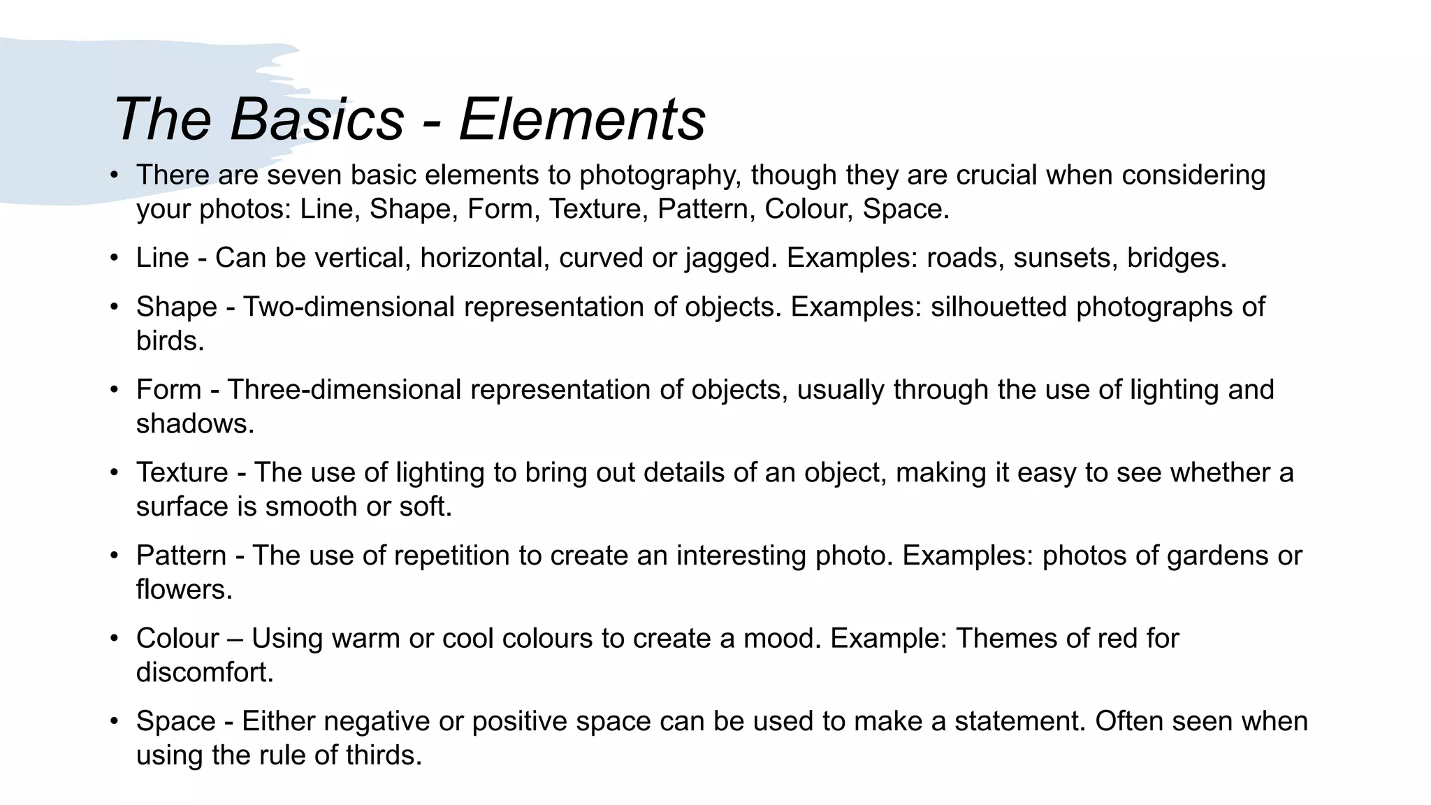 A Level Photography - The Basics | PPTX