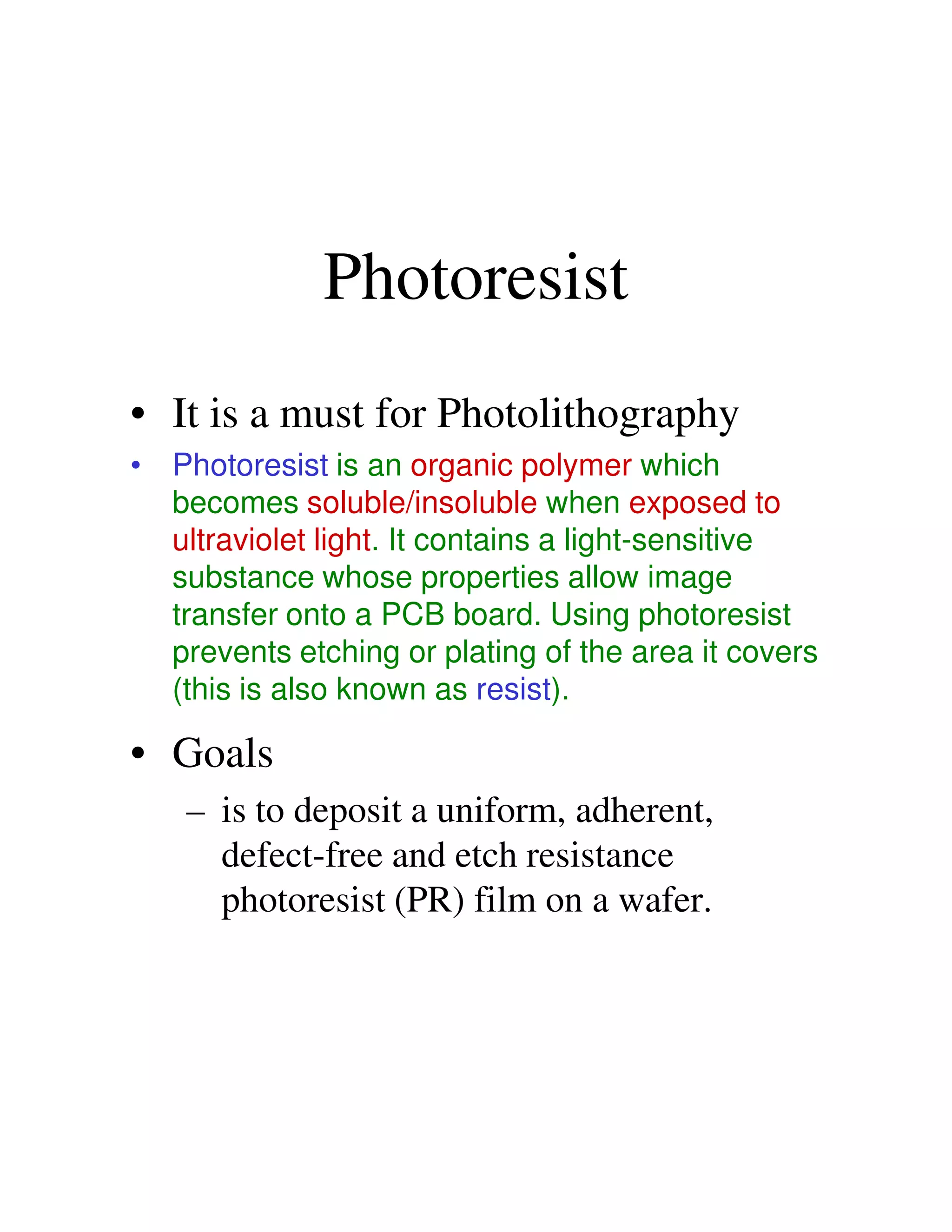 Photolithography | PDF