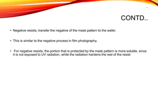 Photolithography and its procedure | PPTX