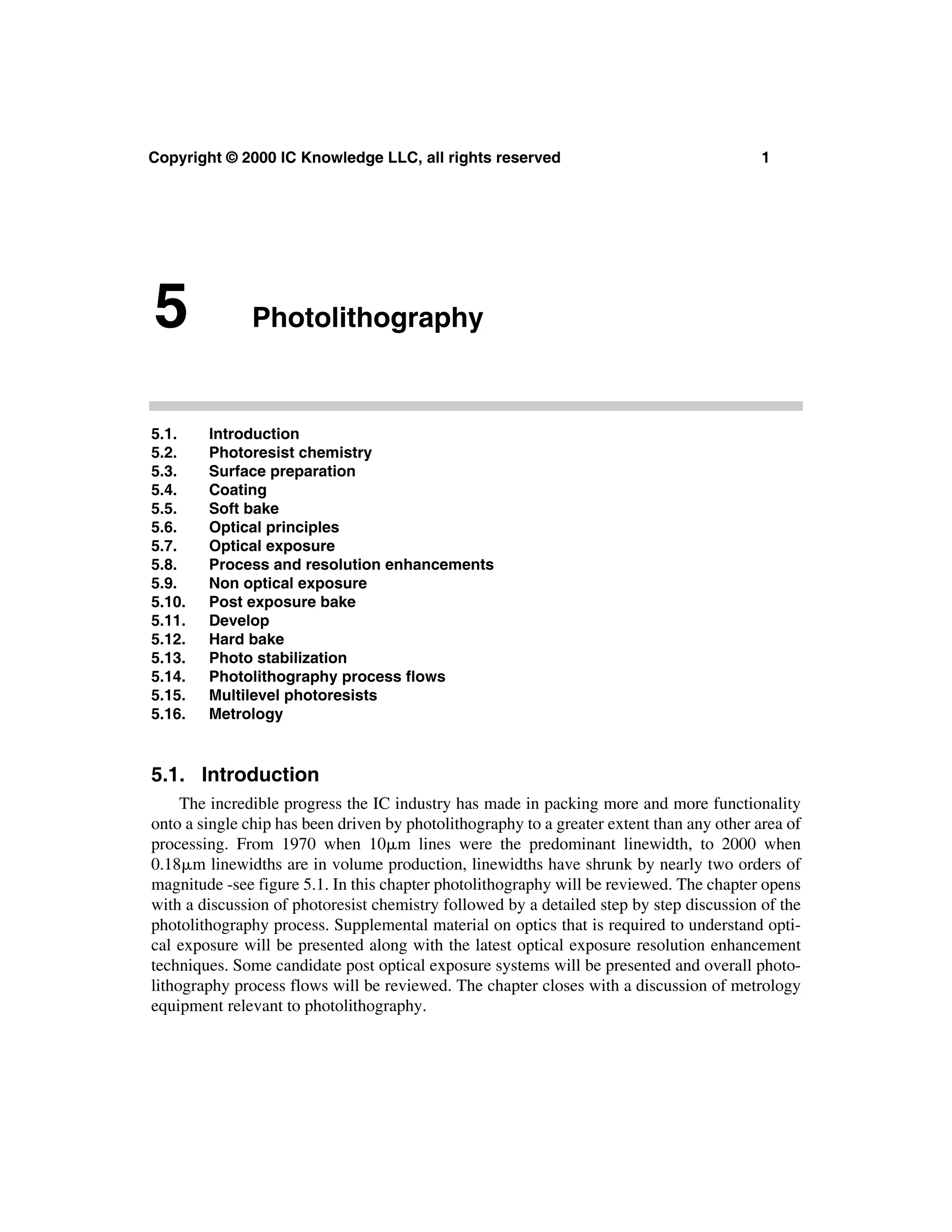 Photolithography chapter by scotten w. jones | PDF
