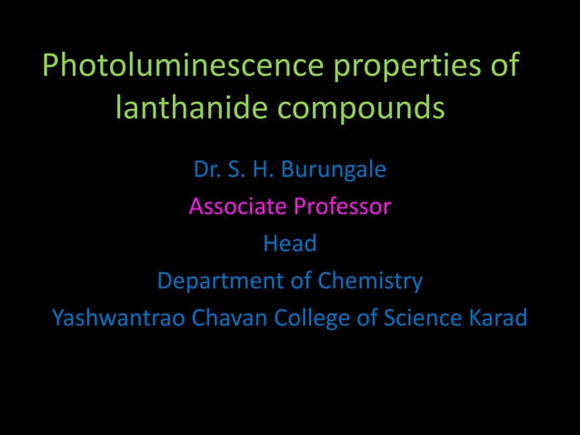 Photoluminescence properties of lanthanide compounds | PPTX