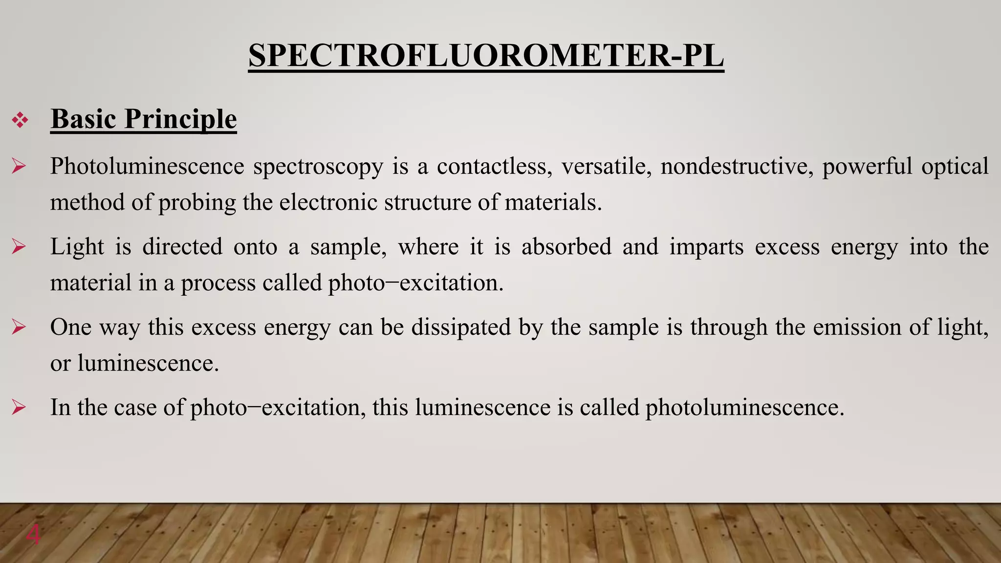 Photoluminescence Spectroscopy for studying Electron-Hole pair ...