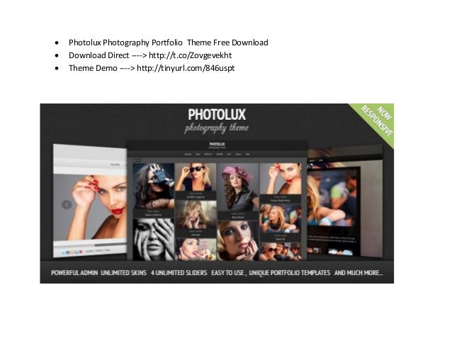 Photolux photography portfolio wordpress theme free download