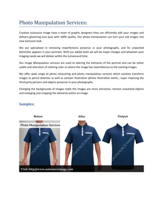 Photo manipulation services | PDF | Photo Editing Software | Computer ...