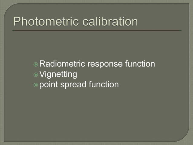 Photometric calibration | PPT