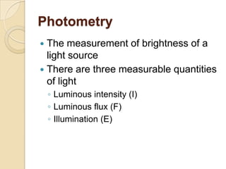 Photometry and interactions | PPTX