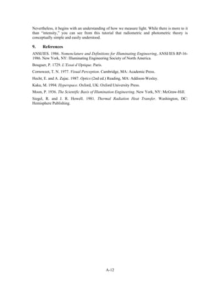 Photometry and radiometry | PDF