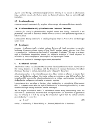 Photometry and radiometry | PDF