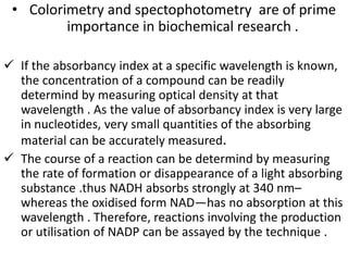 Photometry, colorimetry, spectophotometry | PPTX