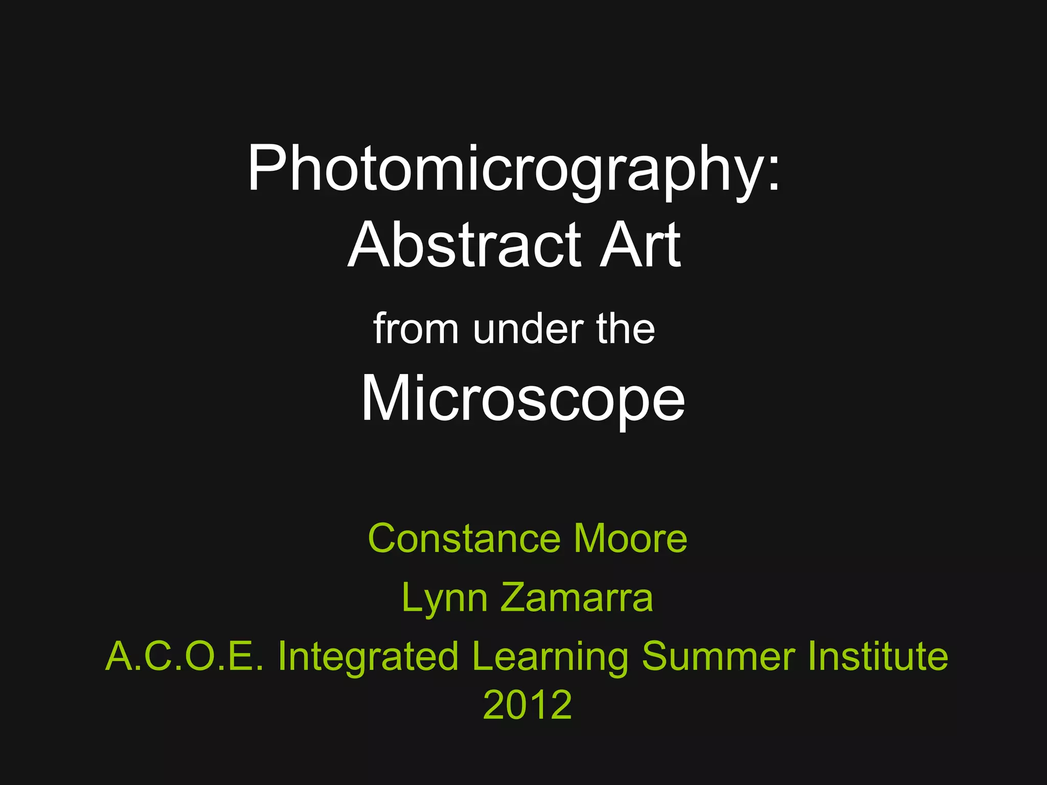 Photomicrography | PPT
