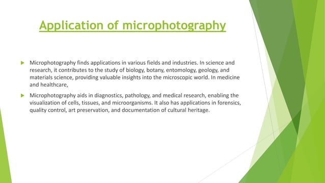 photomicrography and microphotography.pptx | Photography | Arts and Crafts