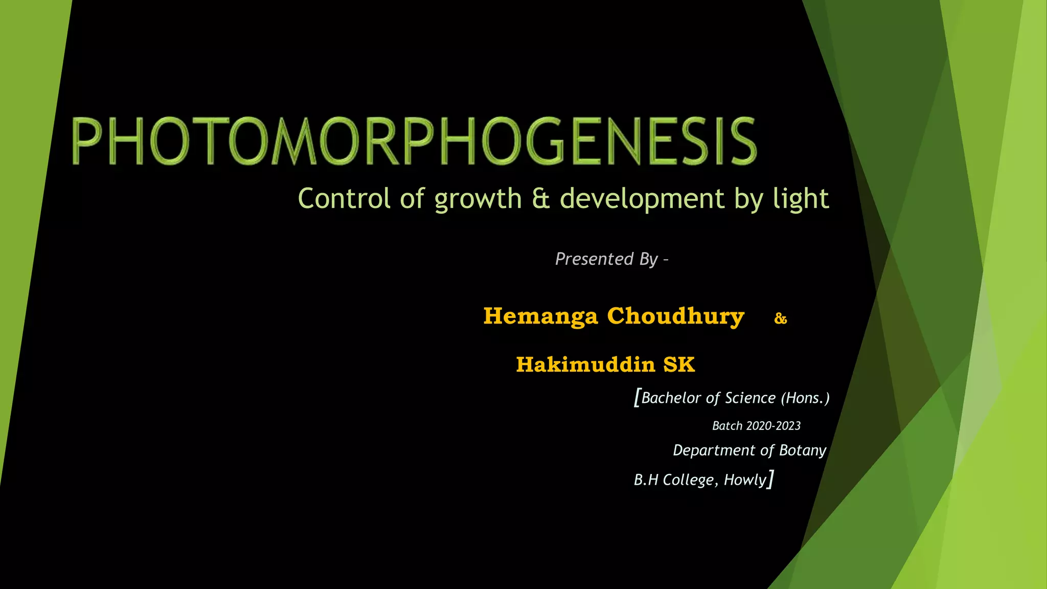 PHOTOMORPHOGENESIS | PPTX
