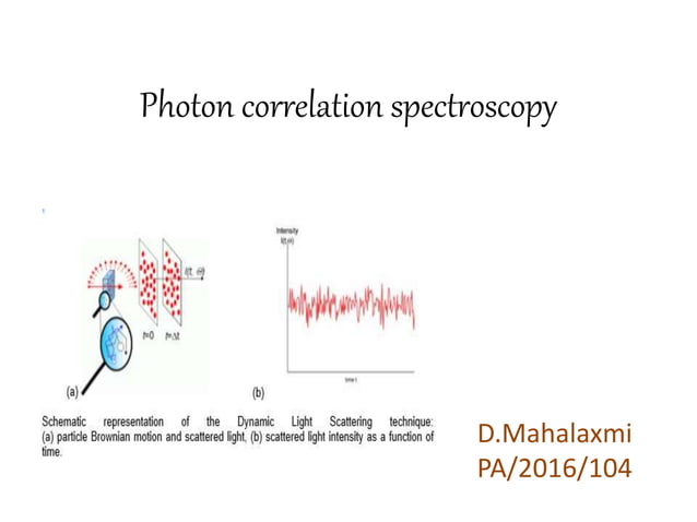 Photon Correlation Spectroscopy | PPTX