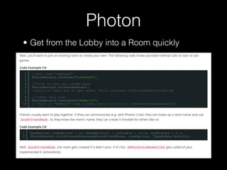 Photon For Unity | PPT