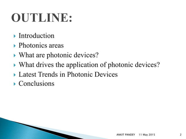 PHOTONIC DEVICES INTRODUCTION | PPTX | Physics | Science