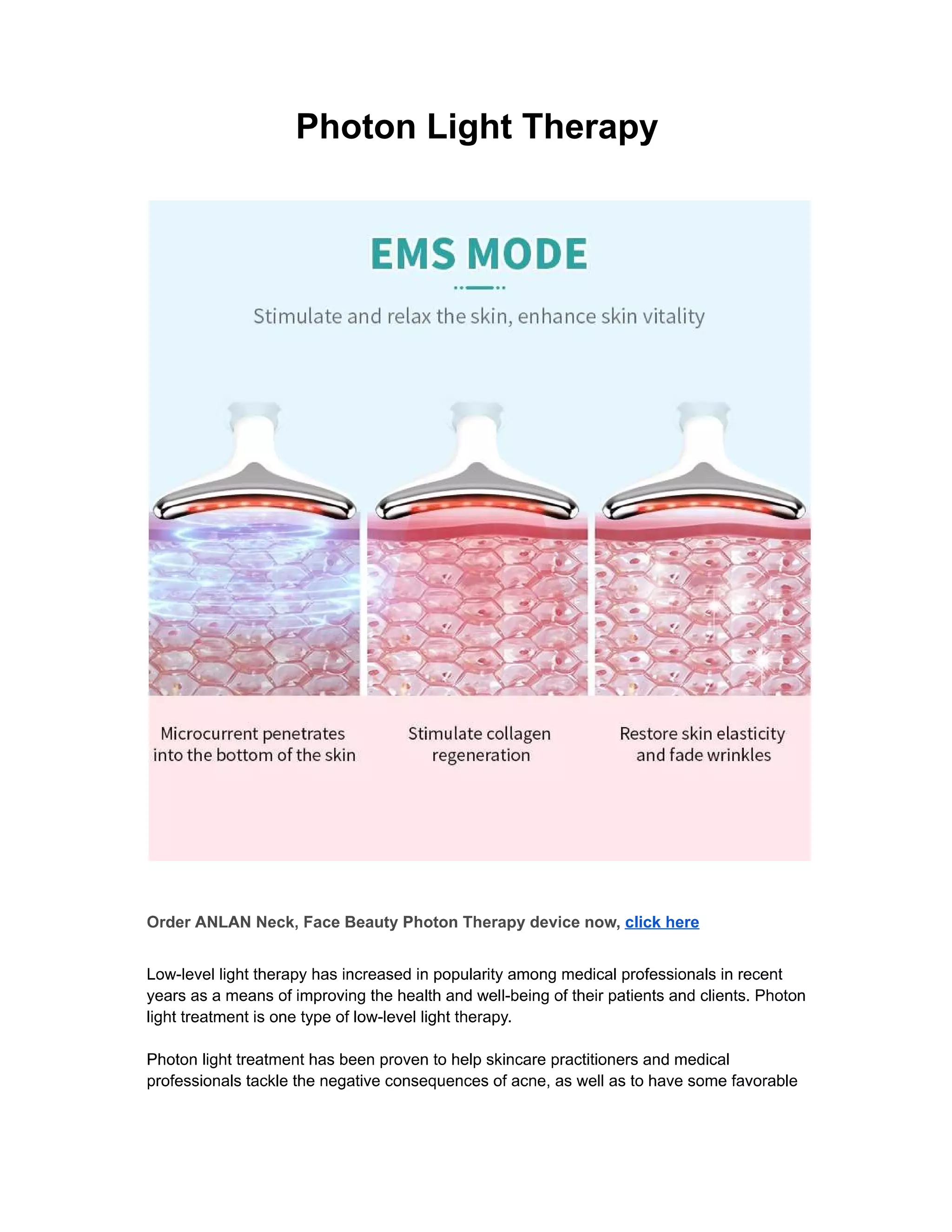Photon Light Therapy | PDF | Skin and Dermatology | Diseases and Conditions