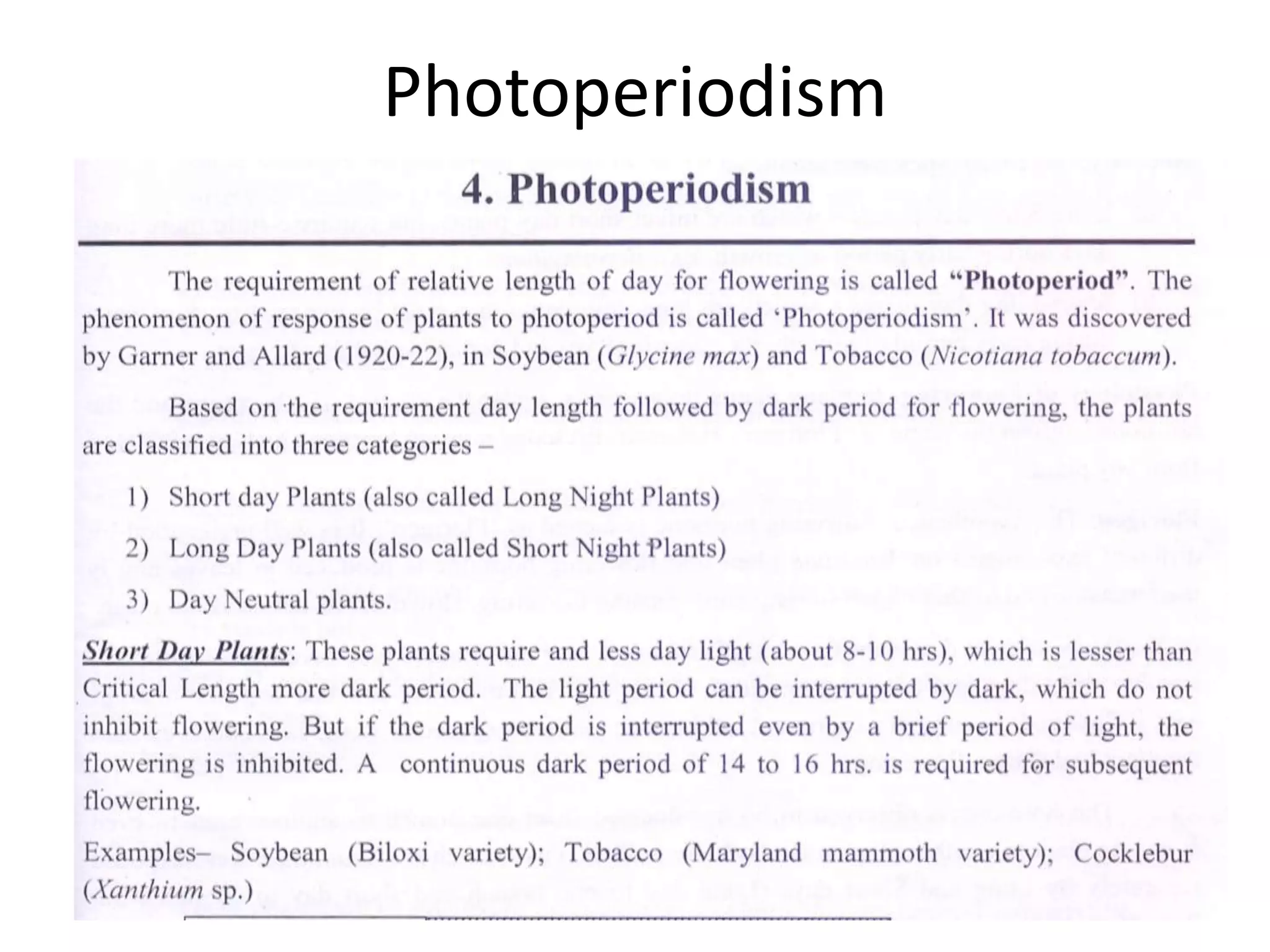 Photoperiodism