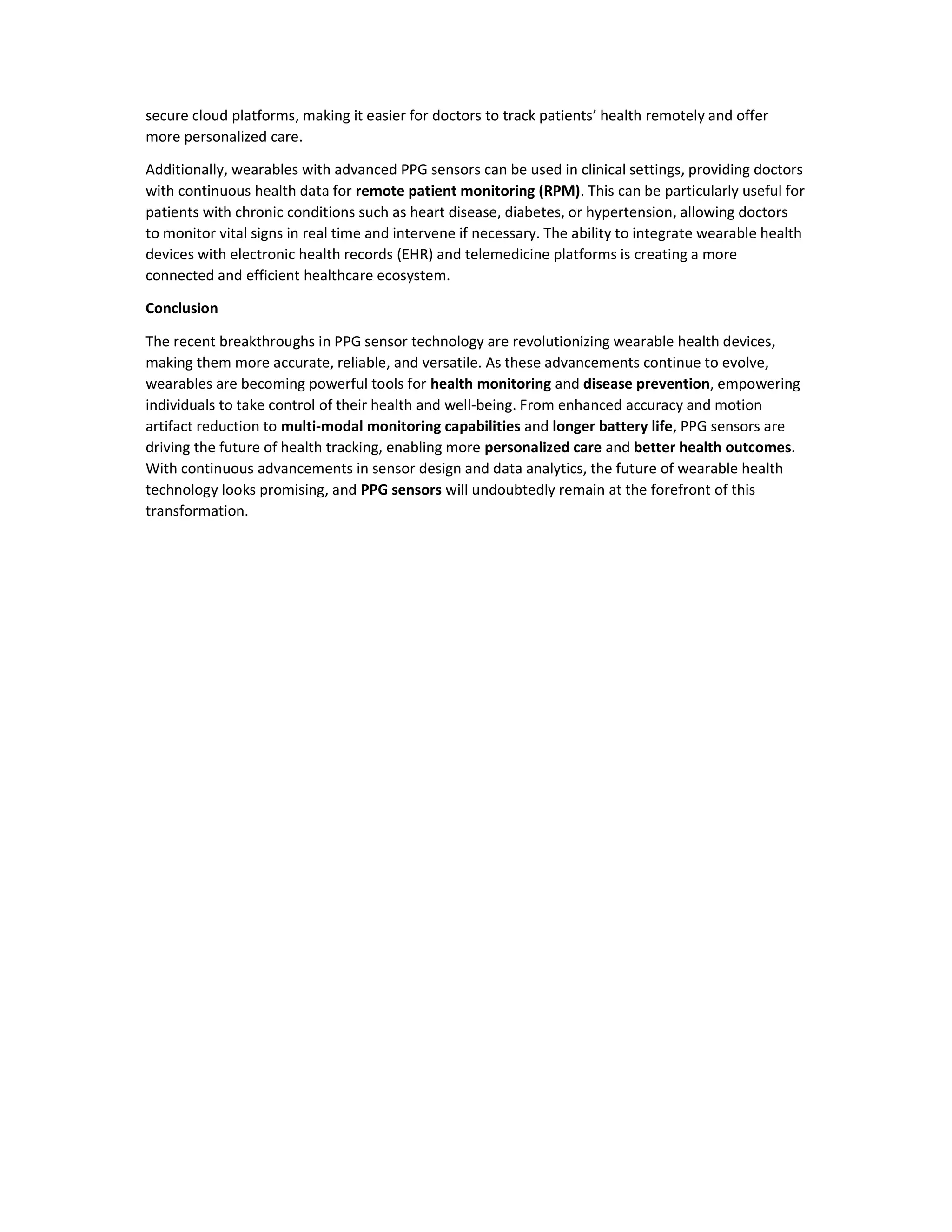 Breakthroughs in PPG Sensor Advancements Enhancing Wearable Health Devices | PDF