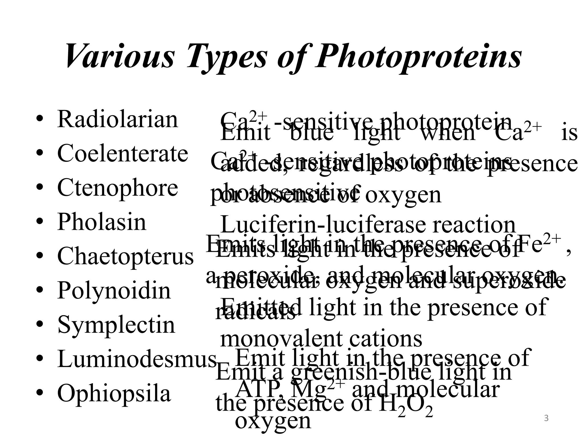 Mechanism of Photoproteins | PPTX