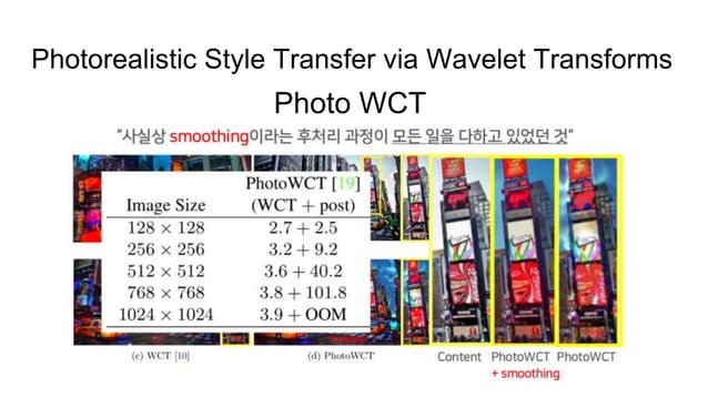 Photorealistic style transfer via wavelet transforms | PPTX