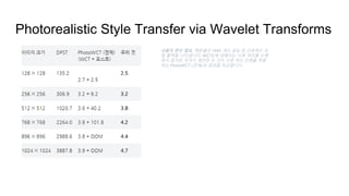 Photorealistic style transfer via wavelet transforms | PPTX