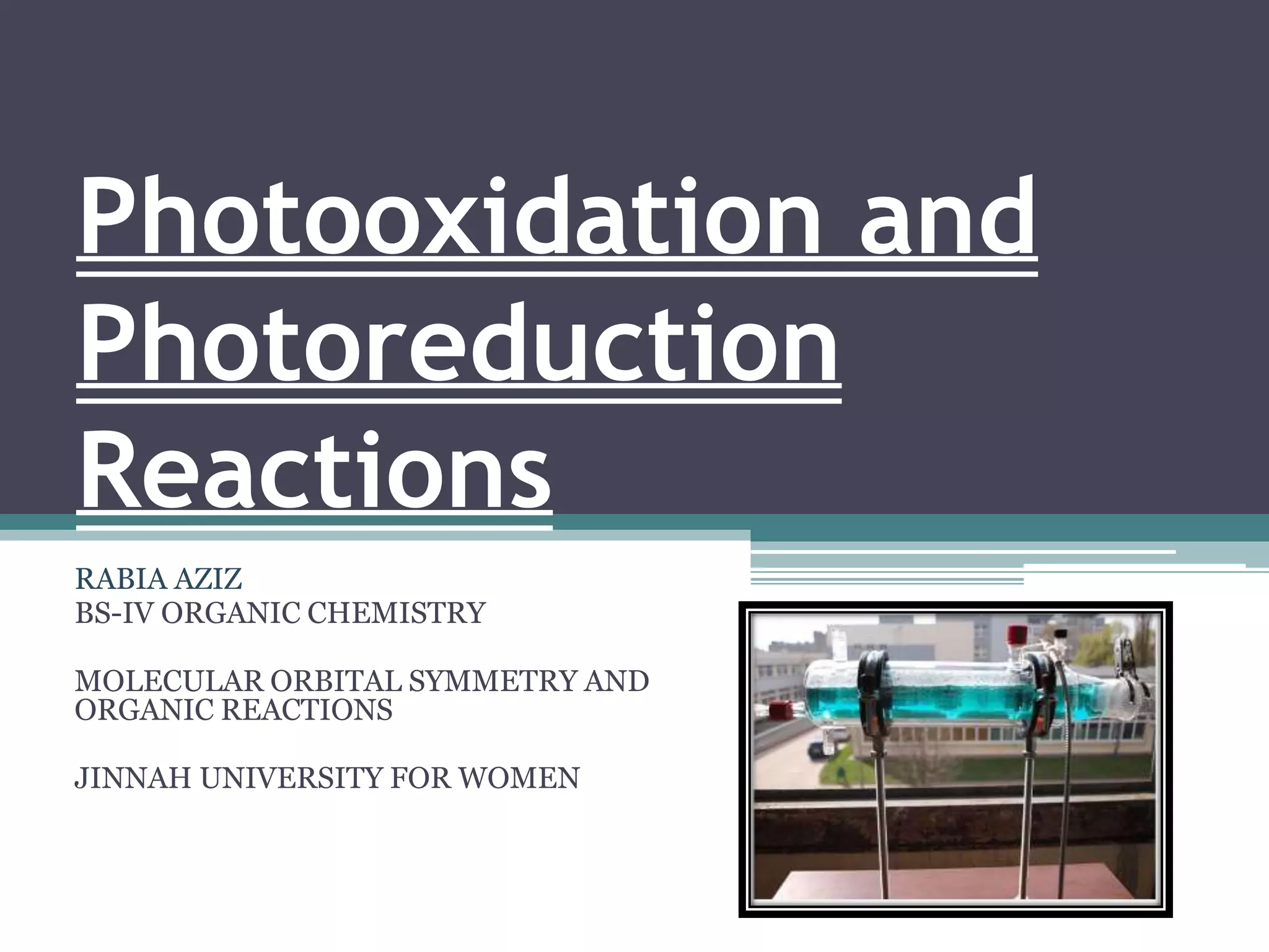 Photo redox reactions | PPTX