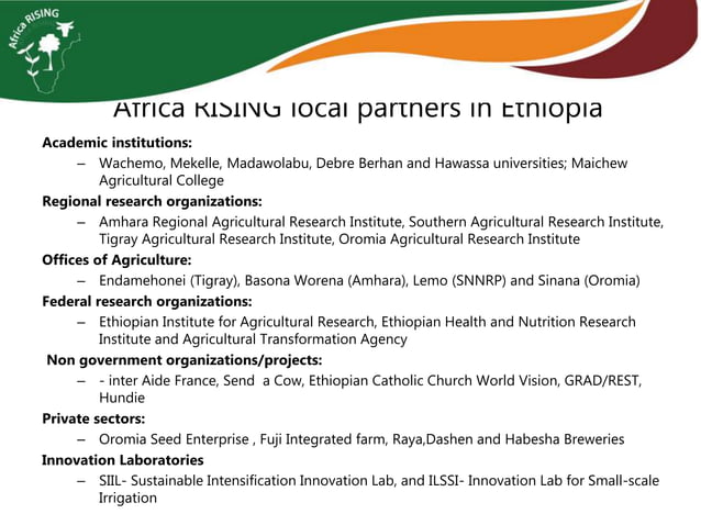 Photo report on Africa RISING research for development (R4D) and ...