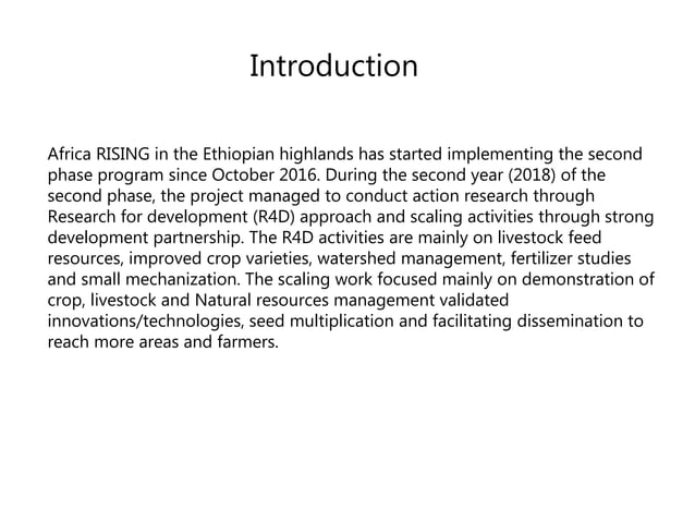 Photo report on Africa RISING research for development (R4D) and ...