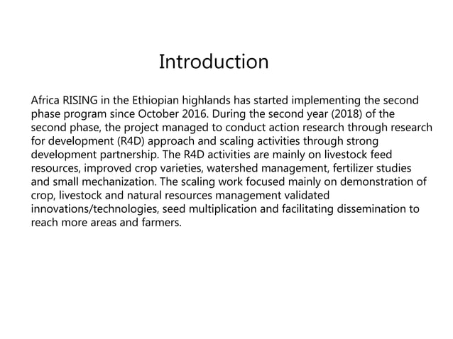 Photo report on Africa RISING research for development (R4D) and scaling initiatives field visit ...