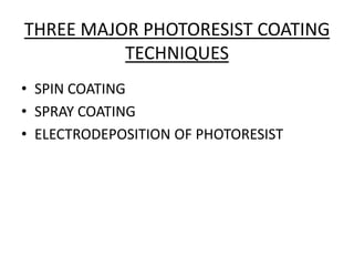 Photoresist coating | PPTX
