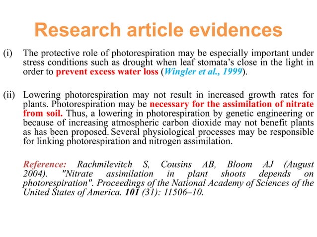 Photorespiration (C2 Pathway) in Plants. | PPTX | Gardening | Home & Garden