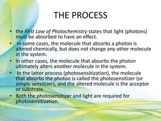 Photosensitization :a novel technology . | PPTX