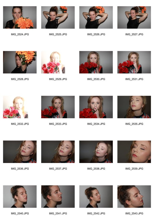 Photoshoot Contact Sheet | PDF