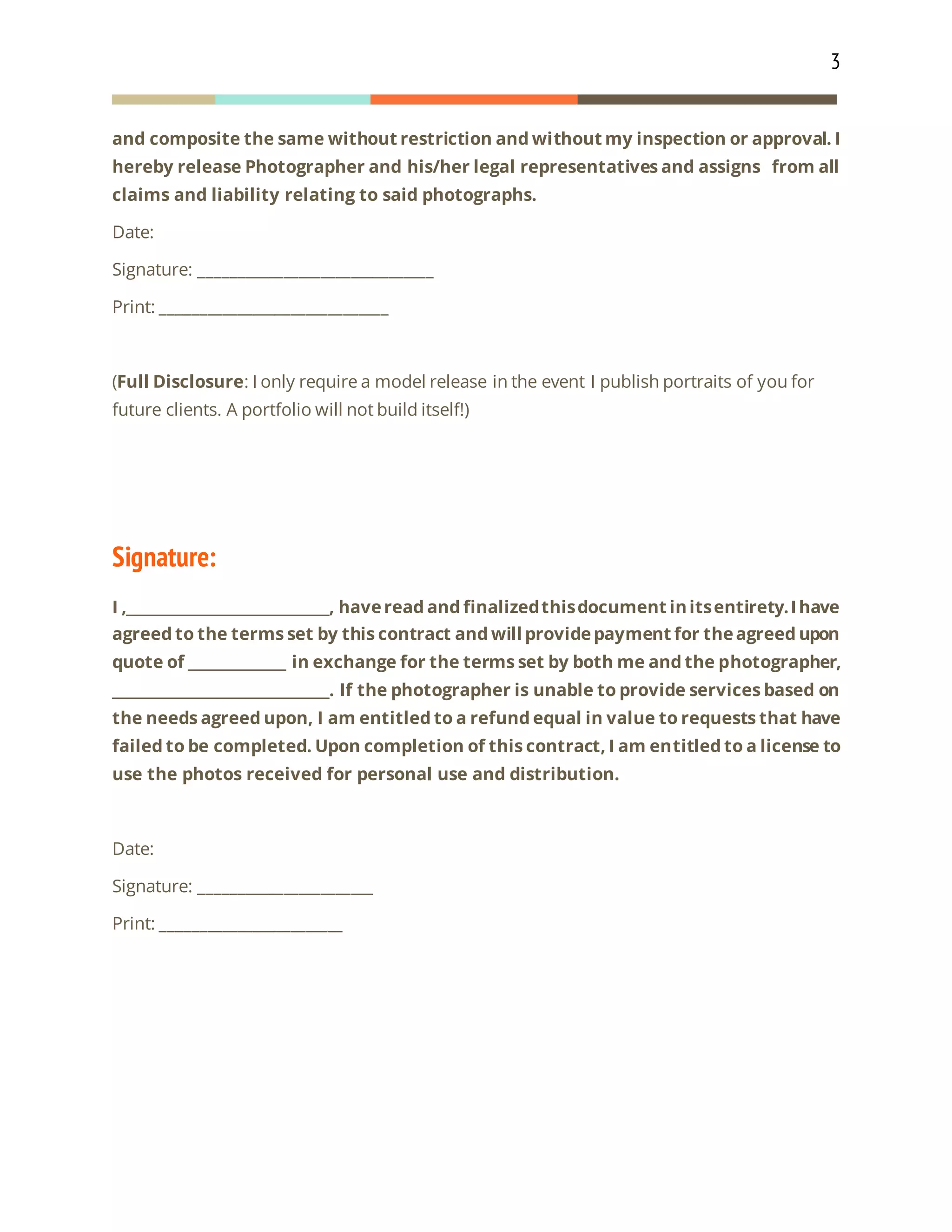 Photoshoot contract | PDF