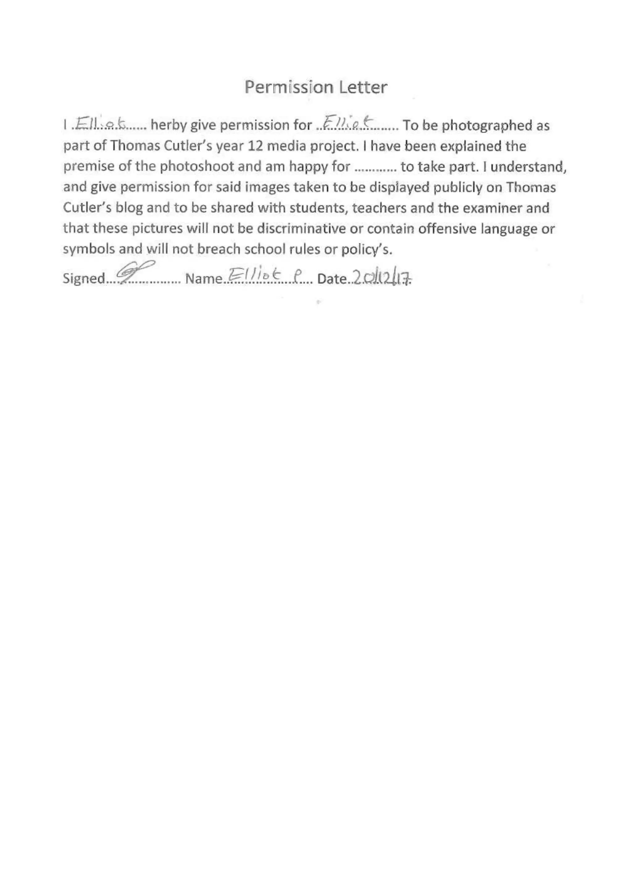 Photo shoot permission letter | DOCX | Photography | Arts and Crafts