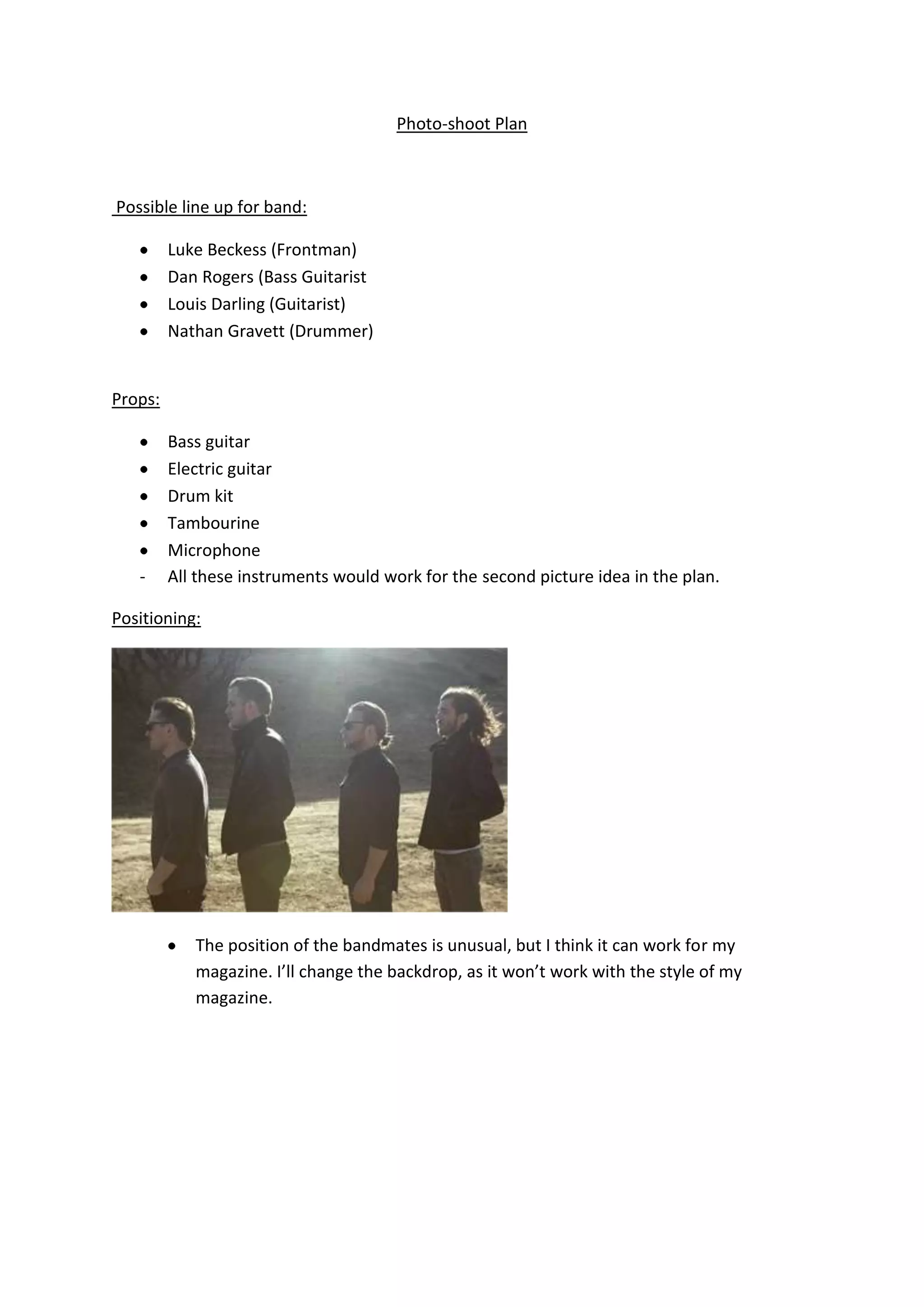Photoshoot plan | PDF | Free Download