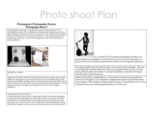 Photo shoot plan | PPT
