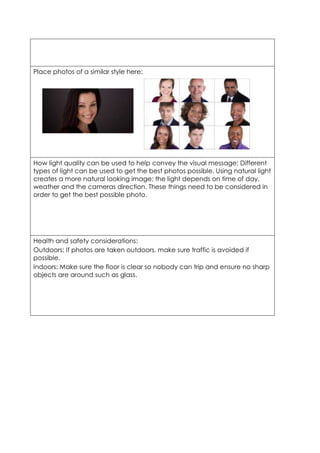 Photo shoot plan | PDF