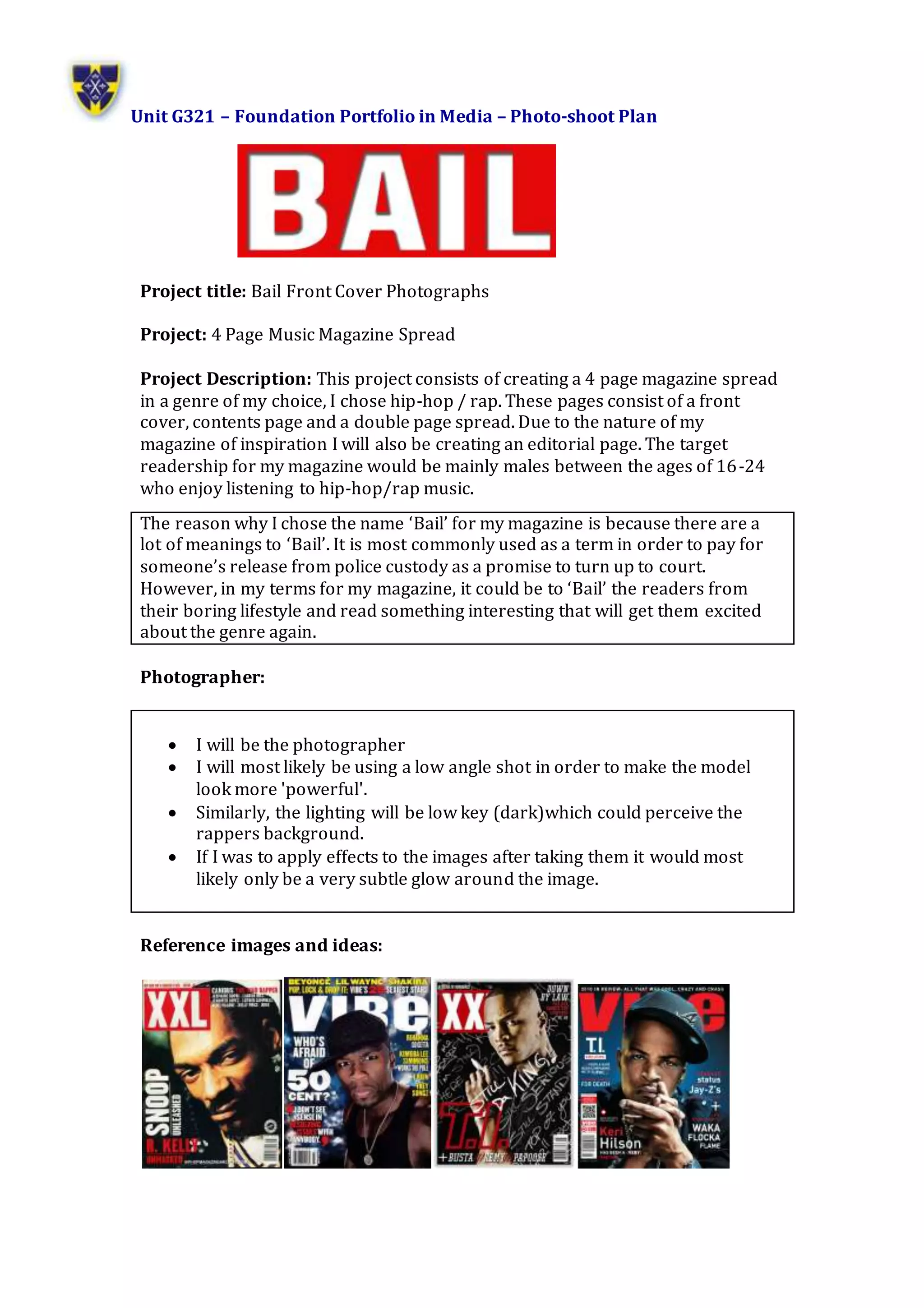 Photography Plan | PDF