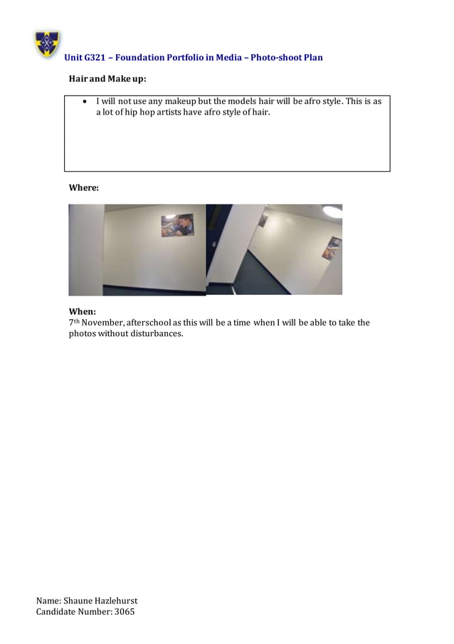 Photo shoot plan | PDF