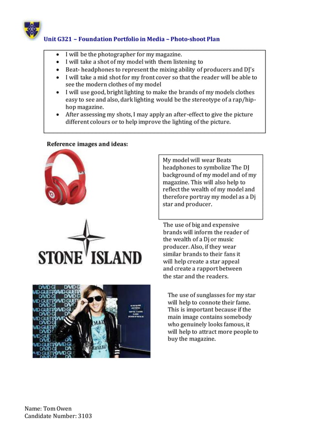 Photo shoot plan | PDF