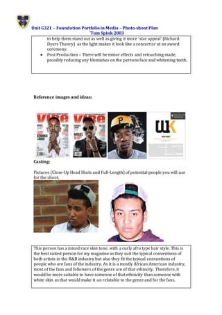 Photo shoot plan | DOCX