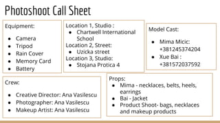 Photoshoot Planner | PPT