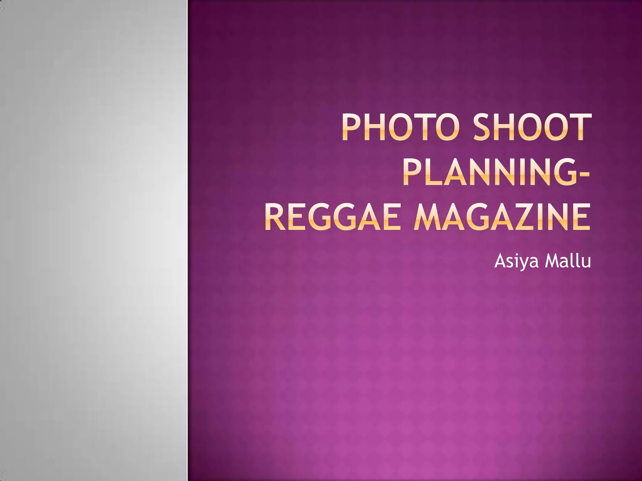 Photo shoot planning | PPT