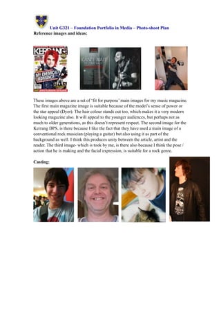 Photo shoot plan template | PDF | Photography | Arts and Crafts