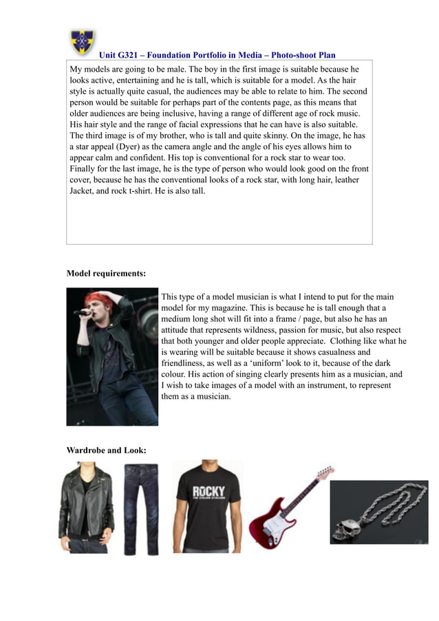 Photo shoot plan template | PDF | Photography | Arts and Crafts