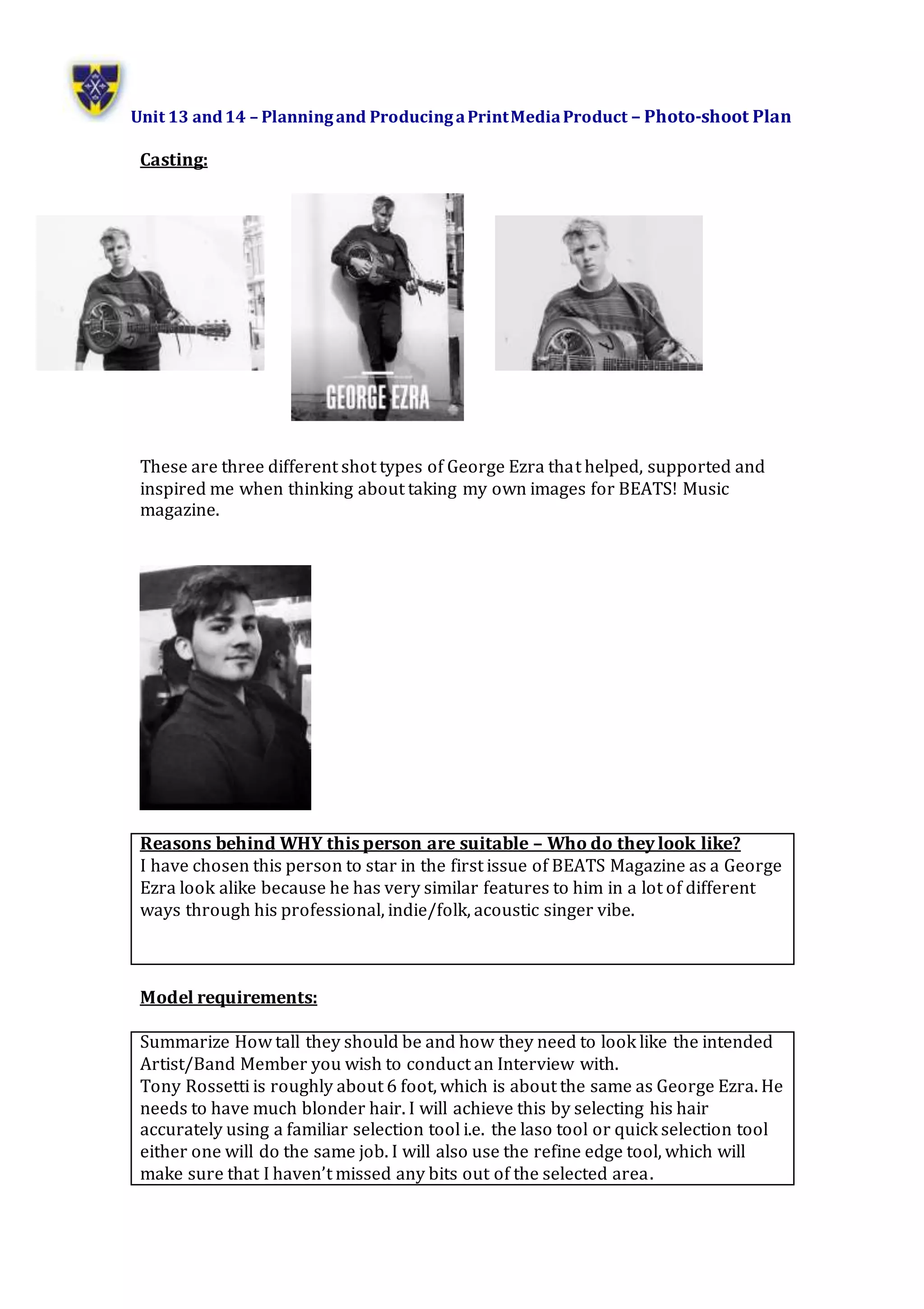 Photoshoot Plan | PDF