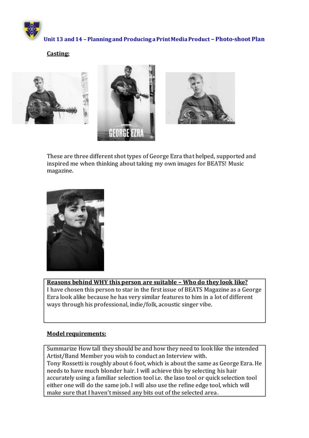 Photoshoot Plan | PDF