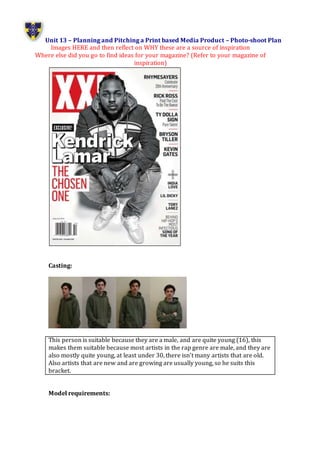 Photo shoot plan template major | DOCX | Photography | Arts and Crafts