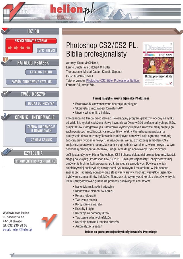 Photoshop CS2/CS2 PL. Biblia profesjonalisty | PDF | Photo Editing Software | Computer Software ...